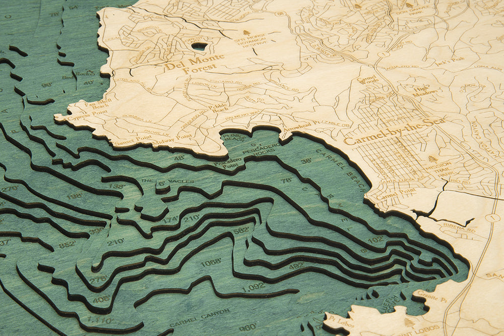 Carmel/Monterey Topographic Depth Chart Map – Lake Chart
