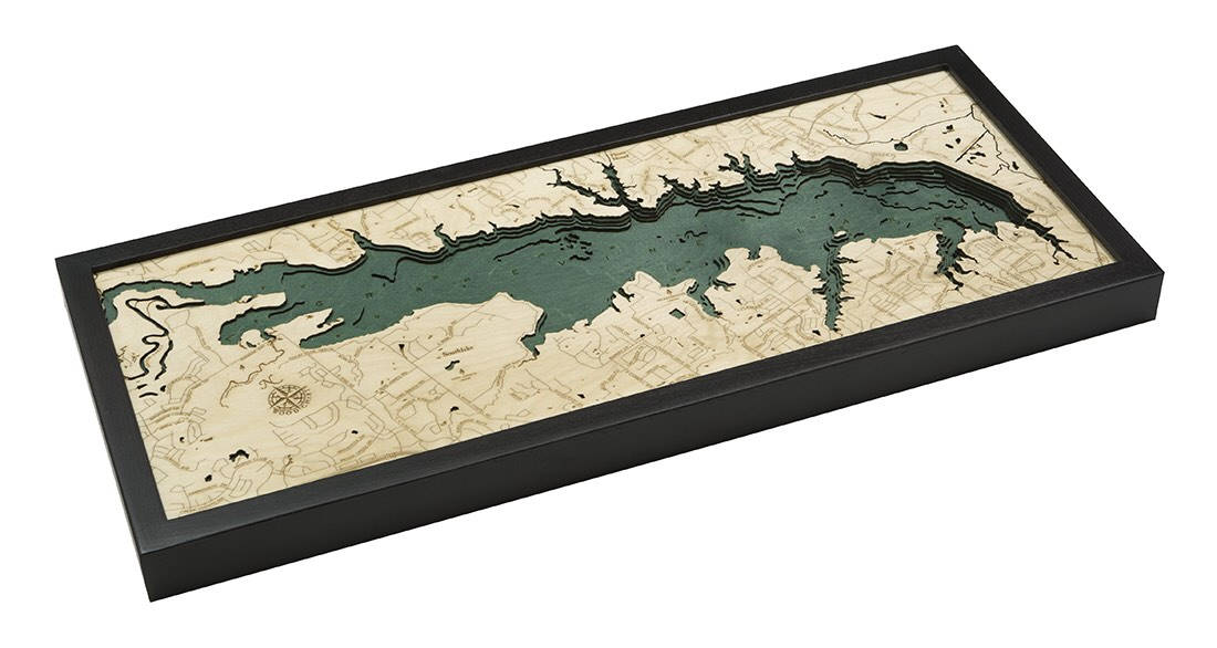 Grapevine Lake, TX Wood Carved Topographic Map – Lake Chart